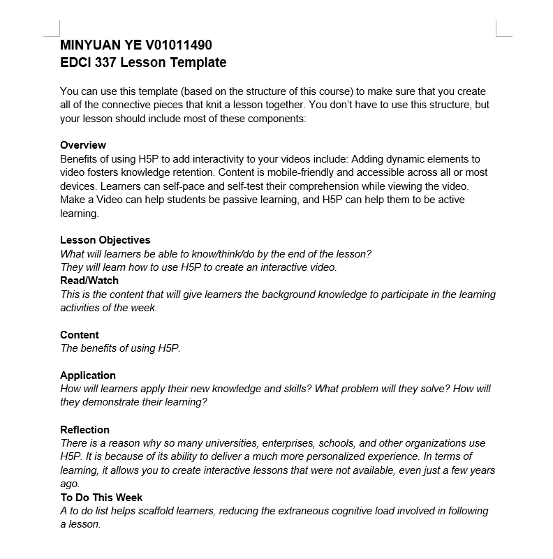 Learning How To Use H5P !!! – Mink's edci337 Home